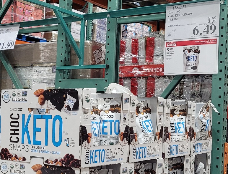 ChocXO Organic Keto Snaps Dark Chocolate Coconut Almonds Sea Salt